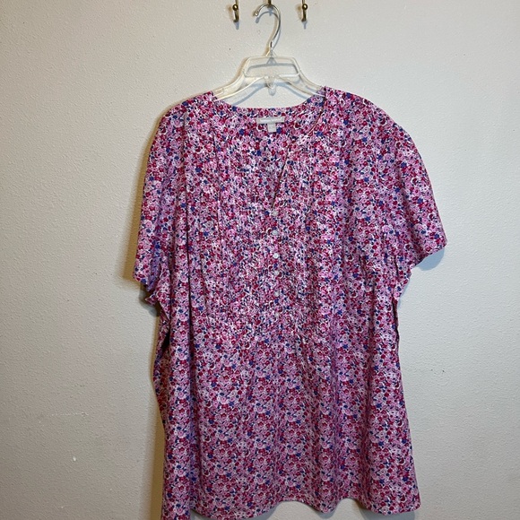 Woman Within | Tops | Woman Within Pink And Purple Floral Button Down ...